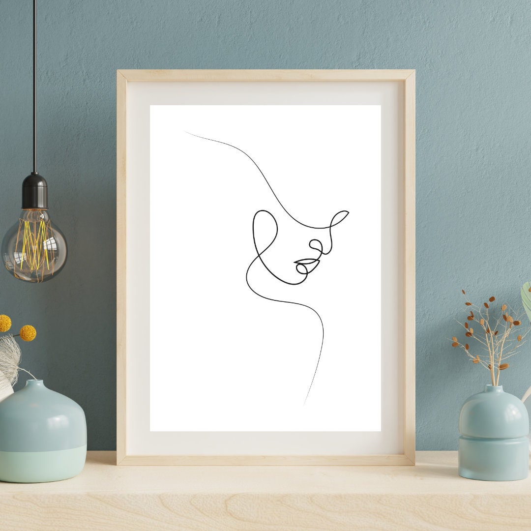 Isla - Woman Line Art | Woman Line Drawing | Woman Line Wall Art Print ...