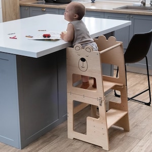 Folding Tower, Toddler Stool, Foldable Learning Tower for Kitchen ...