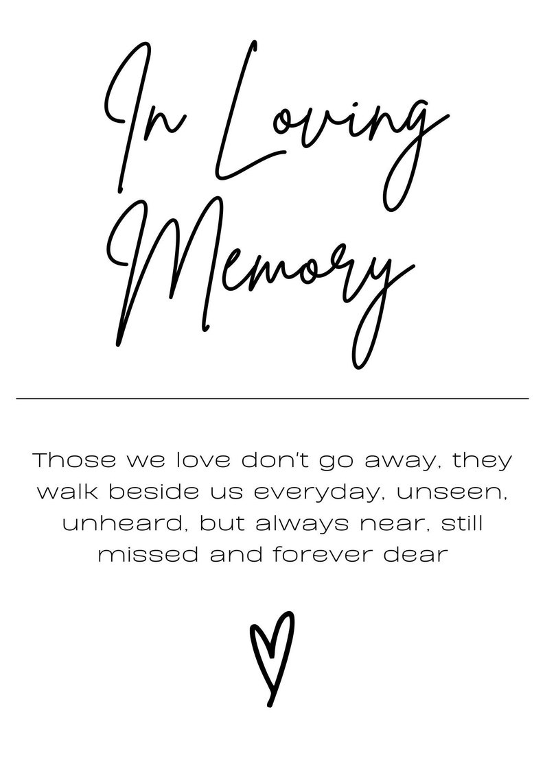 In Loving Memory Memorial Sign Wedding - Etsy