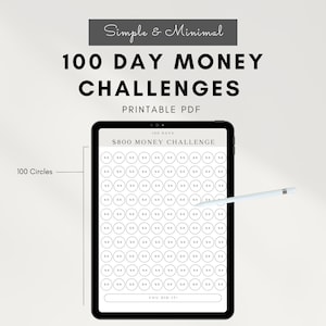 100 Day Money Challenges, Savings Tracker, Printable, Savings Tracker ...