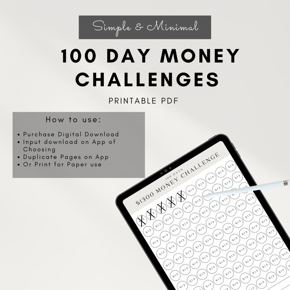 100 Day Money Challenges, Savings Tracker, Printable, Savings Tracker ...