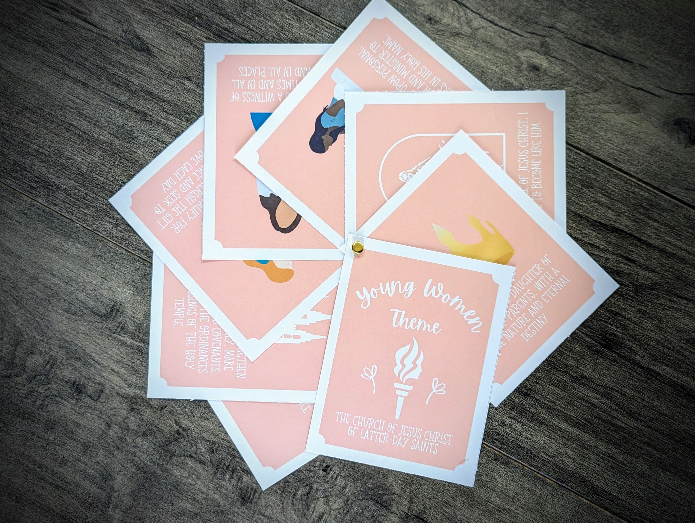 Young Women Theme Memorization Cards PRINTABLE - Instant Download - Etsy