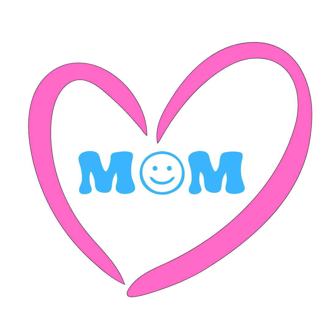 Smiley Mom in a Heart Svg Digital Download Only - Etsy
