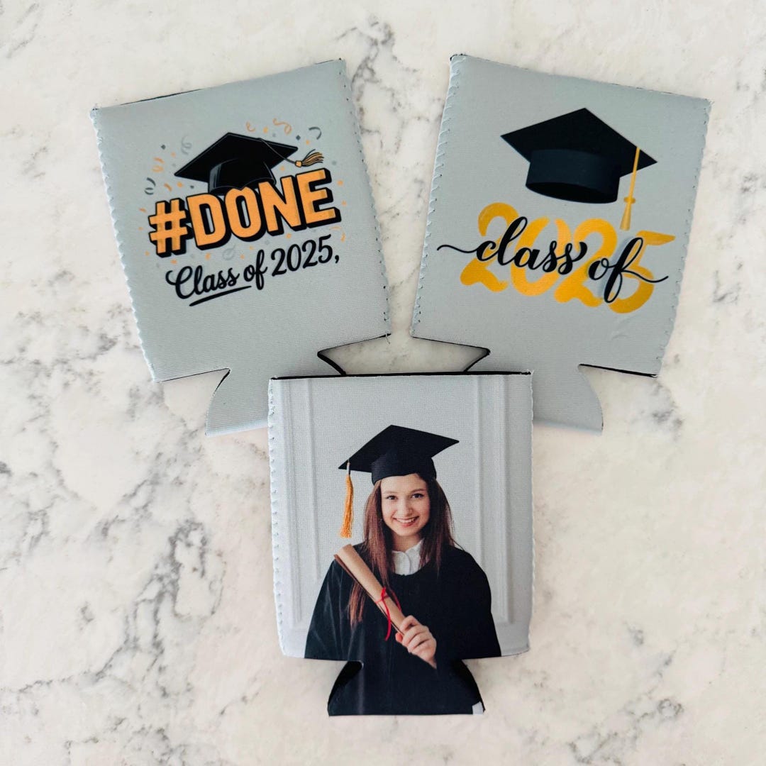 Graduation Photo Can Hugger| Custom Picture Coolies| Class of 2025 ...