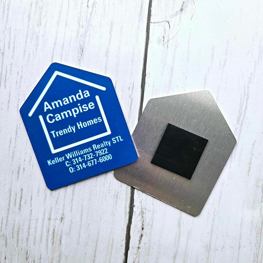 Personalized Realtor Magnet Aluminum, Unique House-shaped Design, Great ...