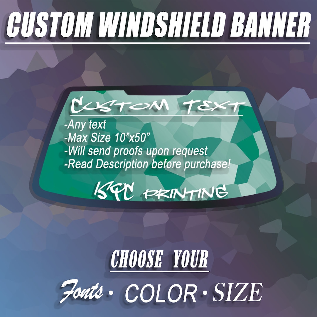 Custom Windshield Banner Vinyl Decal Sticker - Etsy