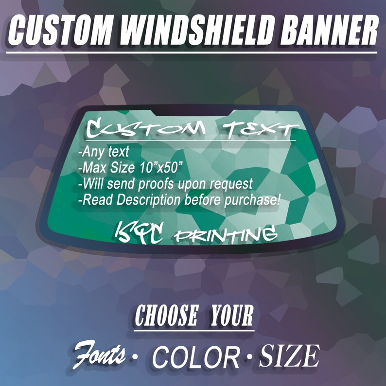 Custom Windshield Banner Vinyl Decal Sticker - Etsy