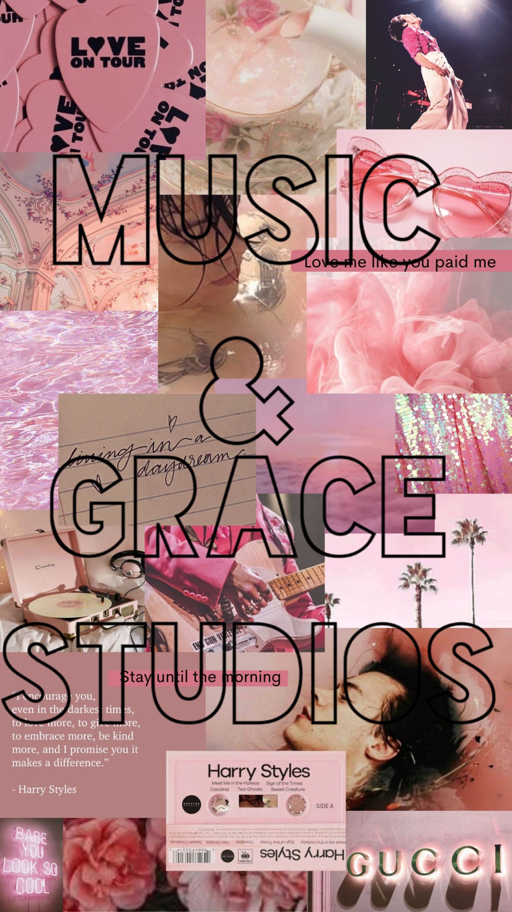 Harry Styles Pink Aesthetic Phone Wallpaper - Etsy