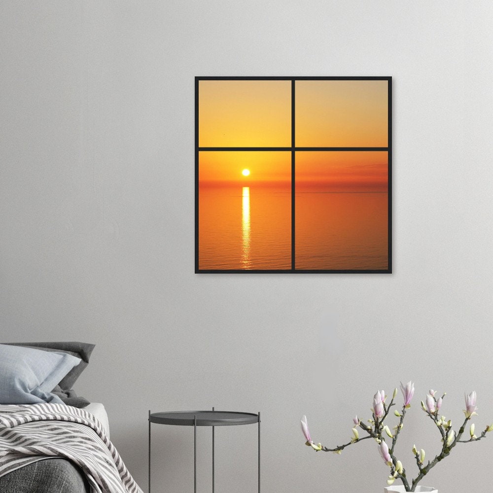 Poster Premium Sunset Window Poster Frame Premium Window Sunrise Poster ...