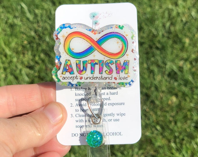 Infinity Symbol Autism Awareness Badge Reel - Accept, Understand, Love ...