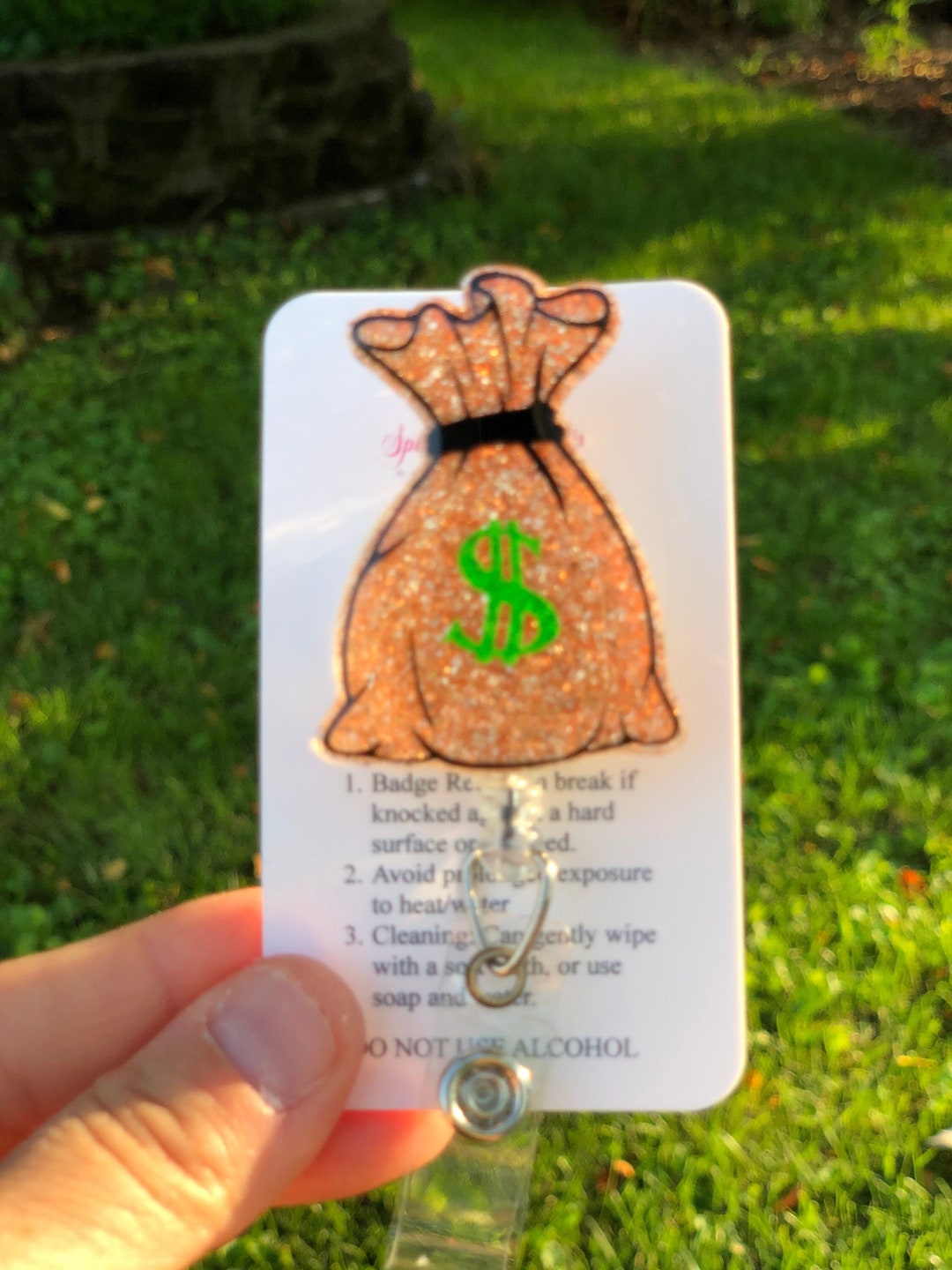 Tied Money Bag Badge Reel, Cash Bag Badge Reel, Money Bag, Accountant ...