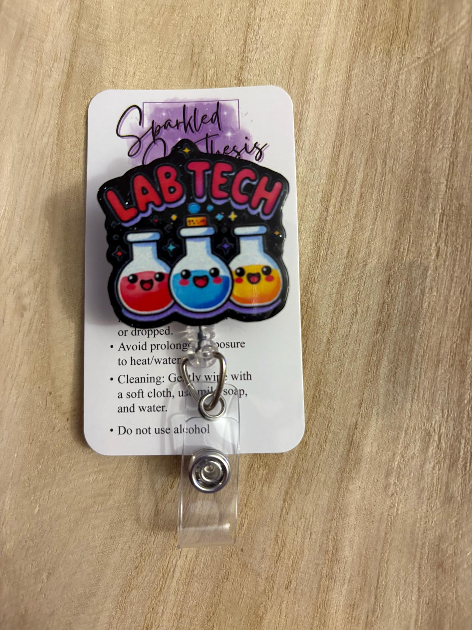 Lab Tech Badge Reel, Medical Badge Reel, Science Badge Reel, Lab Badge ...