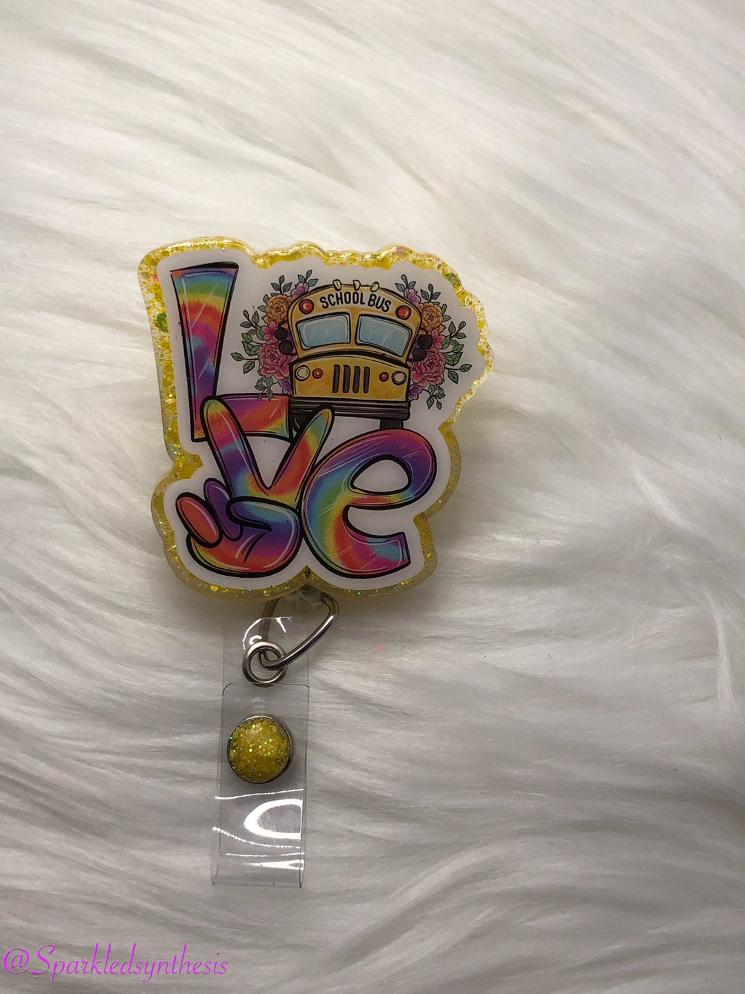 Love School Bus School Bus Driver Badge ID Badge Reel - Etsy