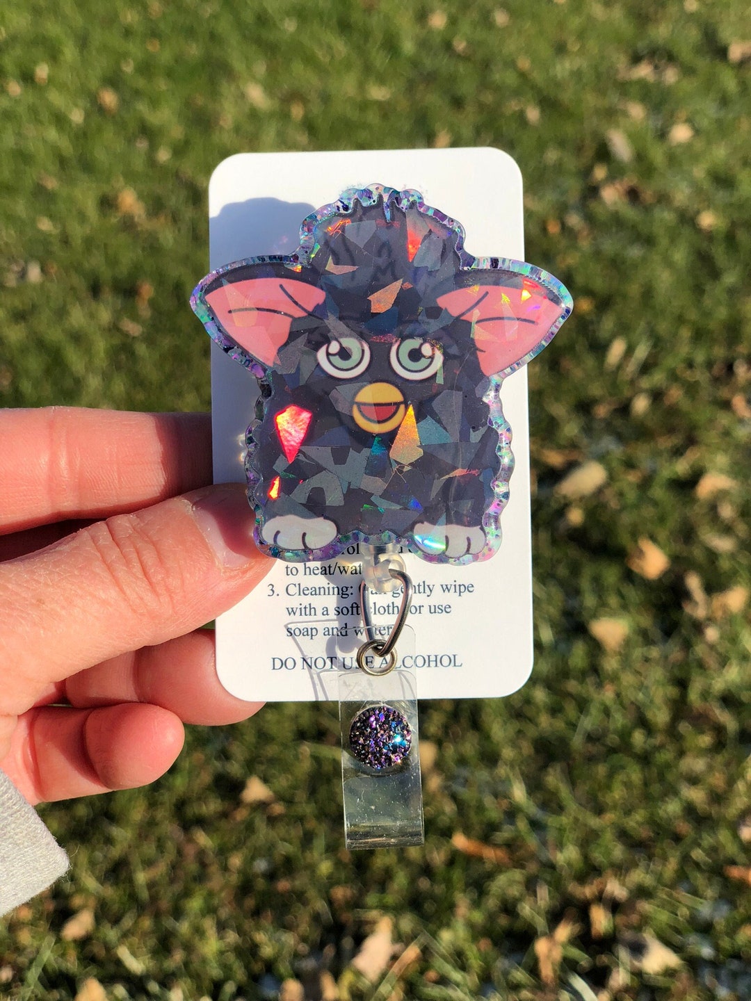 Black Owl Like Creature Badge Reel Holographic Owl Owl Badge - Etsy