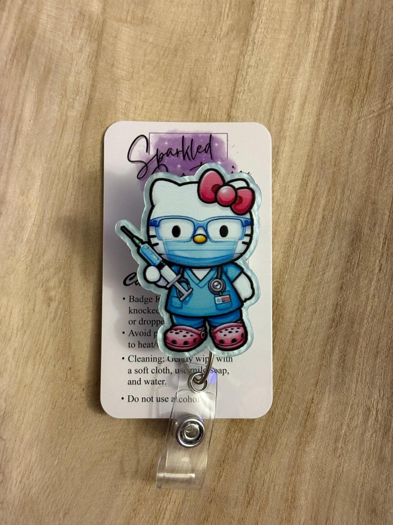 Cute Kitty Badge Reel, HK Badge Reel, HK Nurse Badge Reel, Nursing ...