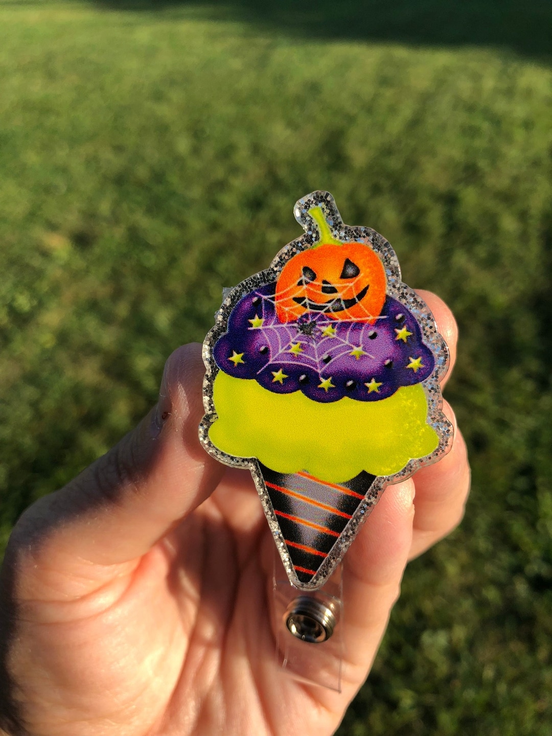 Ice-cream Badge Reel, Ice Cream Cone, Halloween Badge Reel, Halloween ...