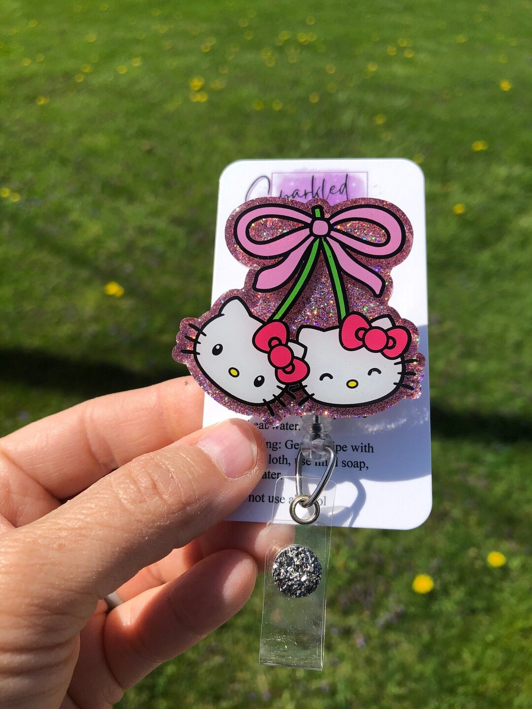 Kawaii Cherries, Coquette Badge Reel, Kawaii Kitty Badge Reel, HK Badge ...