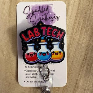 Lab Tech Badge Reel, Medical Badge Reel, Science Badge Reel, Lab Badge ...