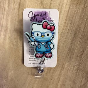 Cute Kitty Badge Reel, HK Badge Reel, HK Nurse Badge Reel, Nursing ...