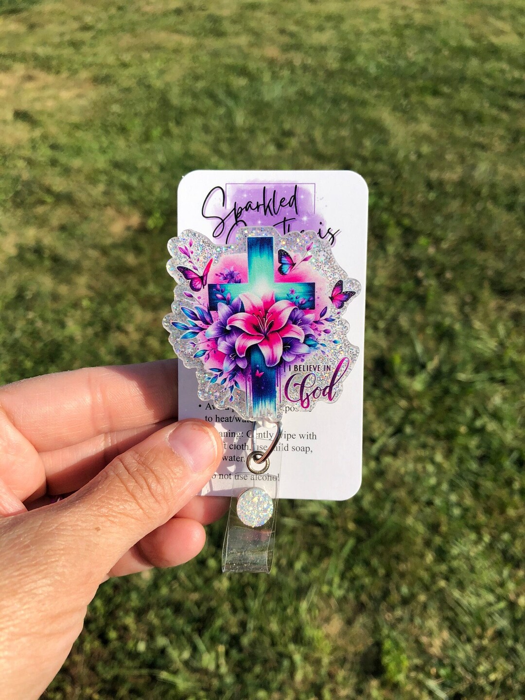 I Believe in God, Cross Badge Reel, Faith Badge Reel, God Badge Reel ...