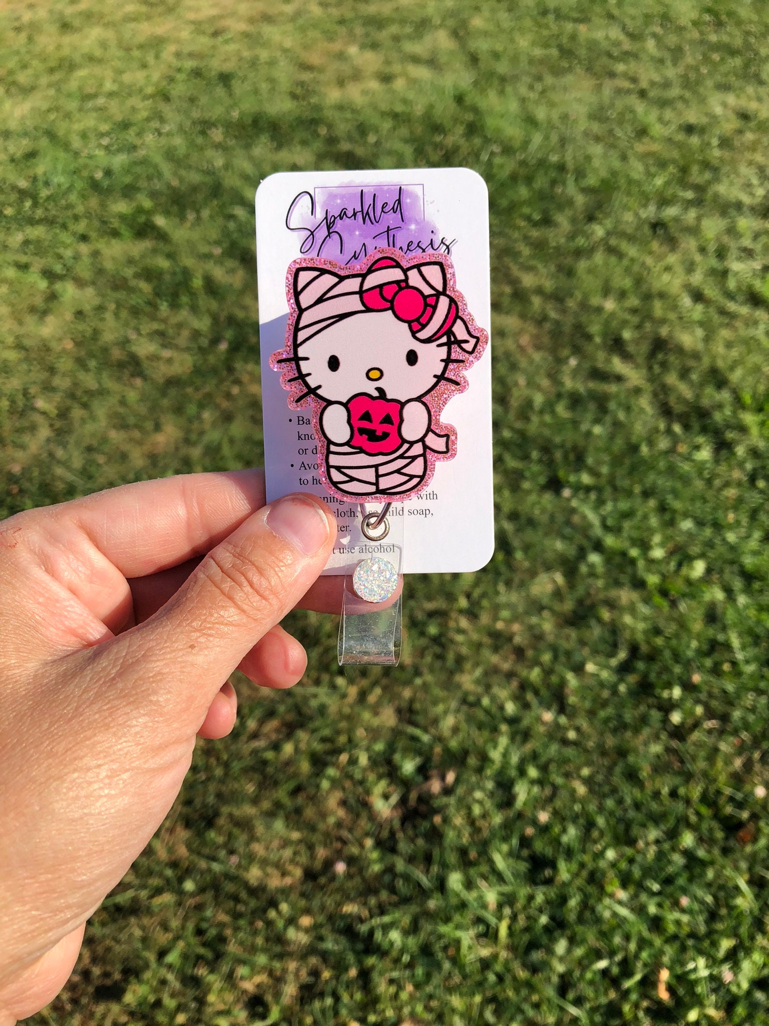 Mummy Kitty Badge Reel, Halloween Nurse Teacher Accessory - Etsy