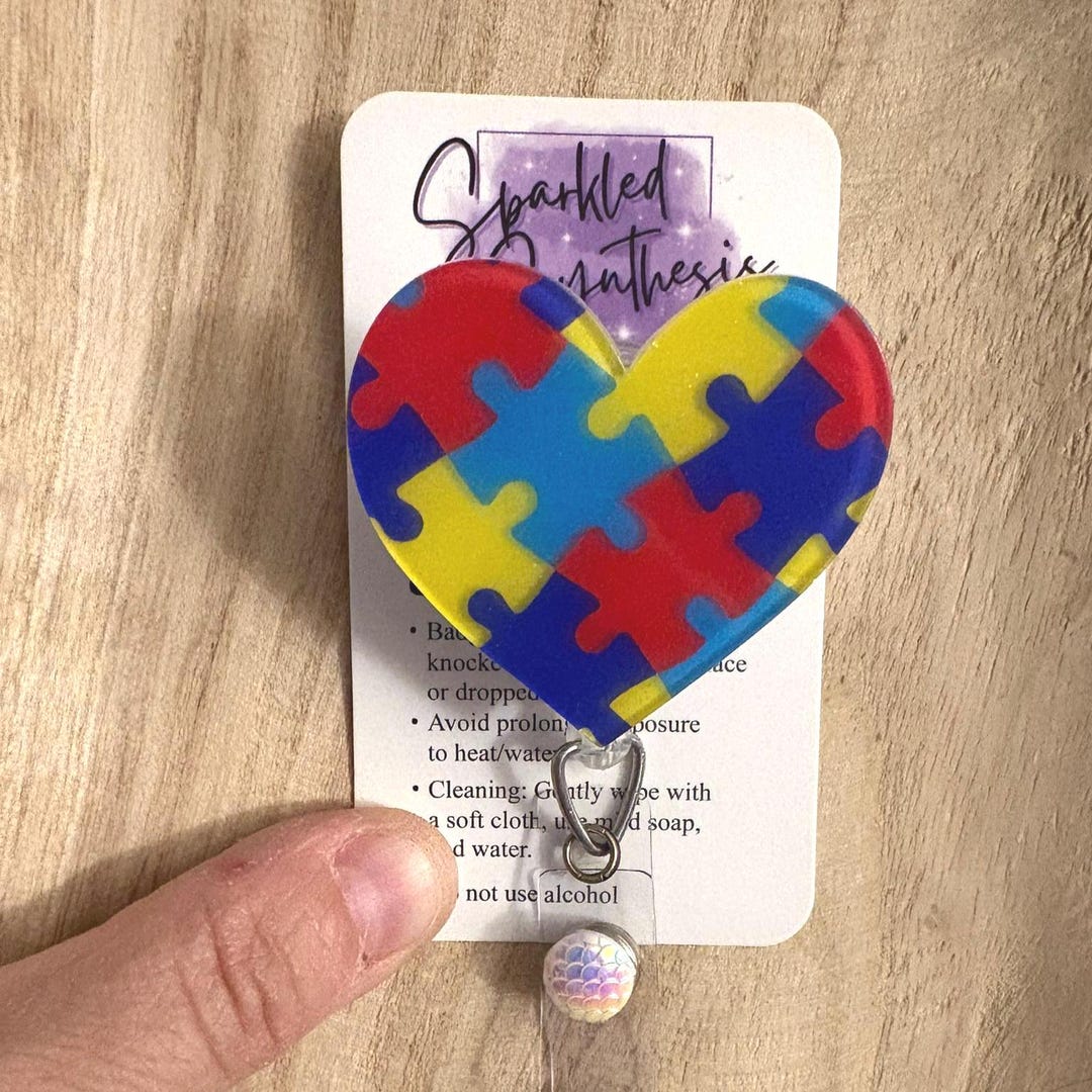 Autism Heart, Autism, Autism Badge Reel, Autism Heart Badge Reel ...