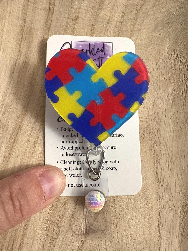 Autism Heart, Autism, Autism Badge Reel, Autism Heart Badge Reel ...