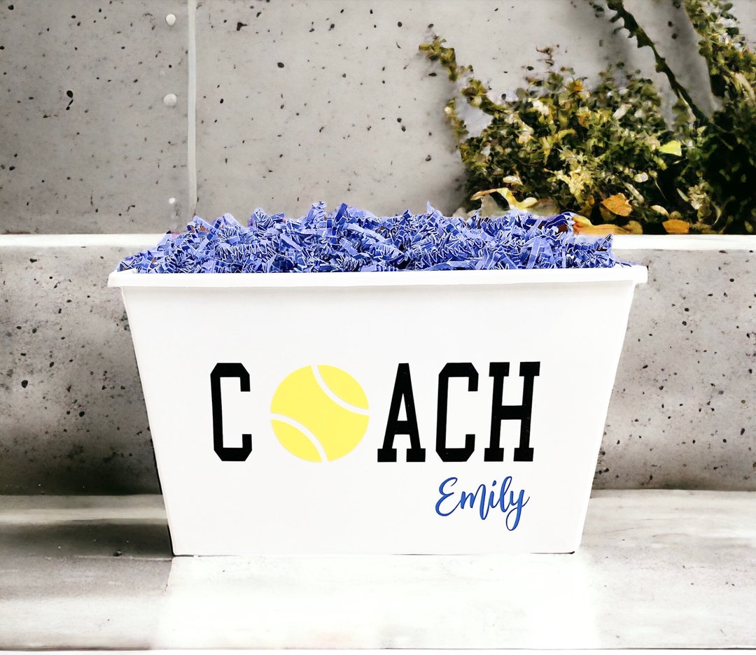 Personalized Sports Sport Tennis Coach Gift Basket Name Team Gift High ...