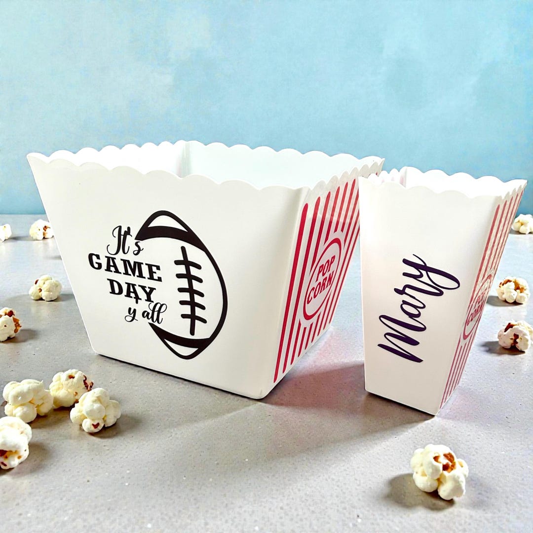 Personalized Custom Football Game Day Name Popcorn Bucket - Family ...