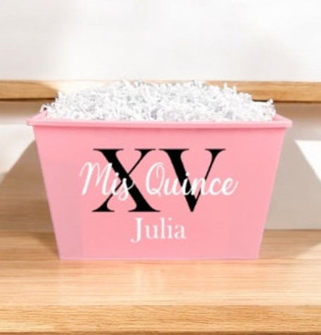 Personalized Plastic Mis Quince Anos Quinceanera Basket - 15th Birthday ...