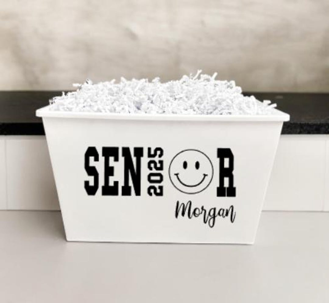 Personalized Retro Smiley Face Grad Graduation Gift Basket Smile Hippie ...