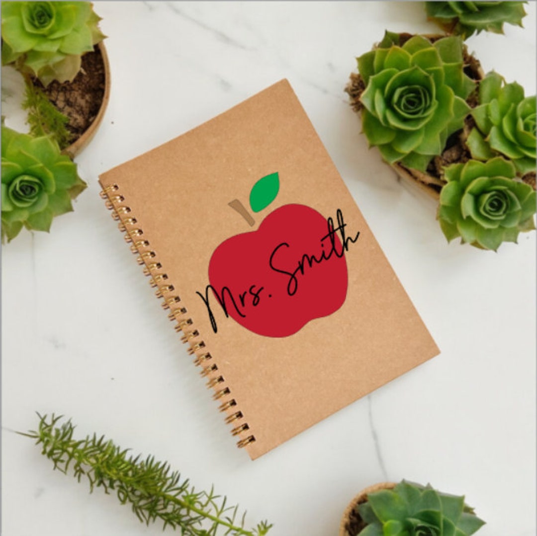 Personalized Custom Apple Teacher Gift A5 Notebook - Appreciation ...