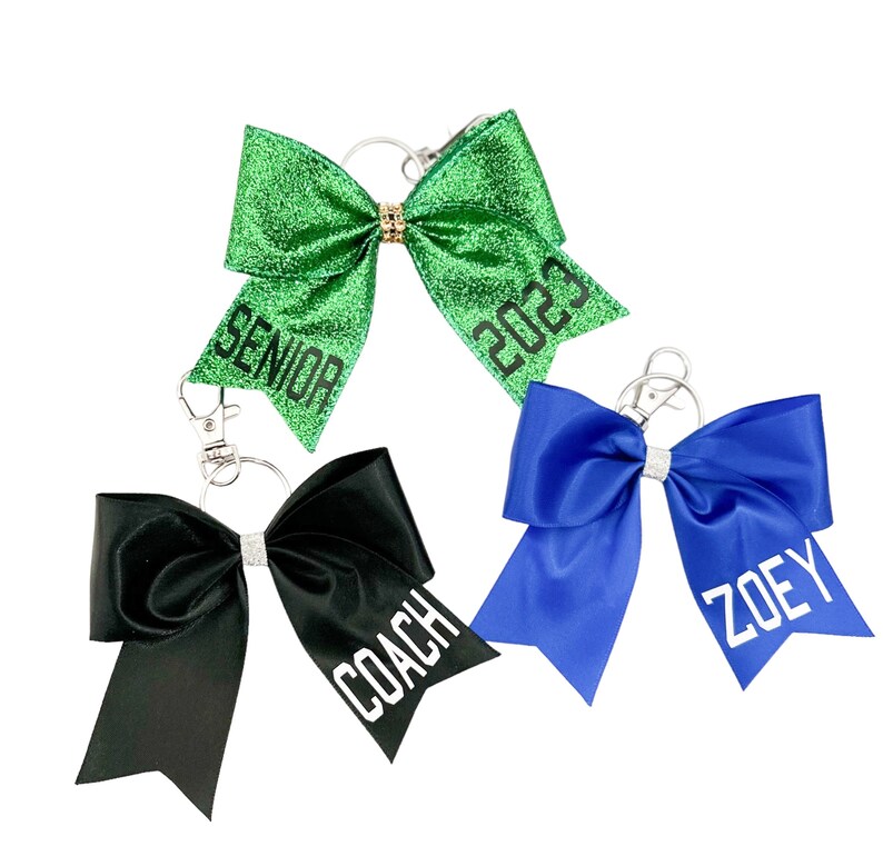 Personalized Name Cheer Bow Keychain Senior Bows Custom - Etsy
