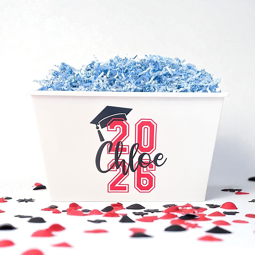 Custom Color 2026 Personalized Graduation Basket - Senior Class of 2026 ...