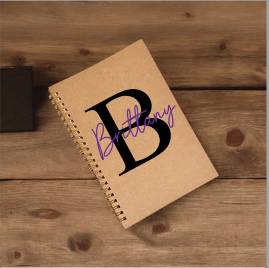 Personalized Custom Monogrammed Name A5 Notebook Journal Diary Stationary Notepad Spiral ...