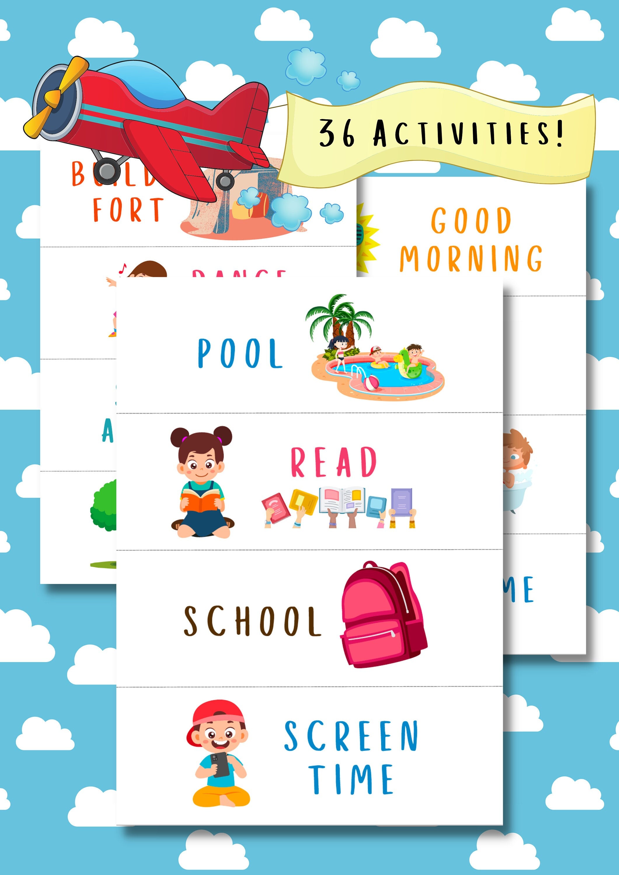 Kids Daily Routine Visual Chart Schedule Download Printable Toddler ...