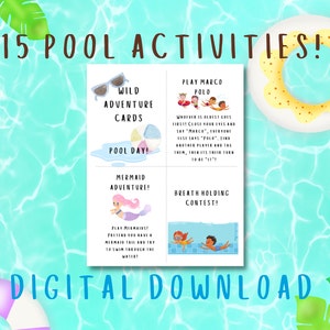 Wild Adventure Cards, Pool Day, Activity Cards Toddler, Kid Pool Day ...