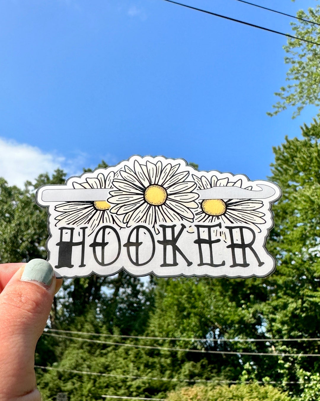 Sunflower Crochet Hook Sticker Hooker Crochet Sticker - Etsy