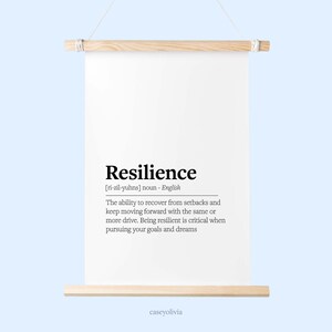 Resilience Definition Printable Wall Art Motivational Keep Moving ...