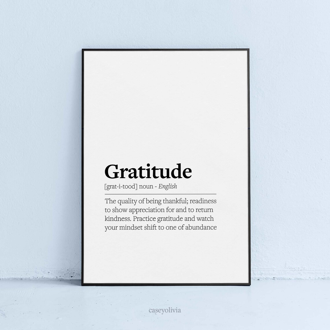 Gratitude Definition Printable Wall Art Inspirational Wall Decor Print ...
