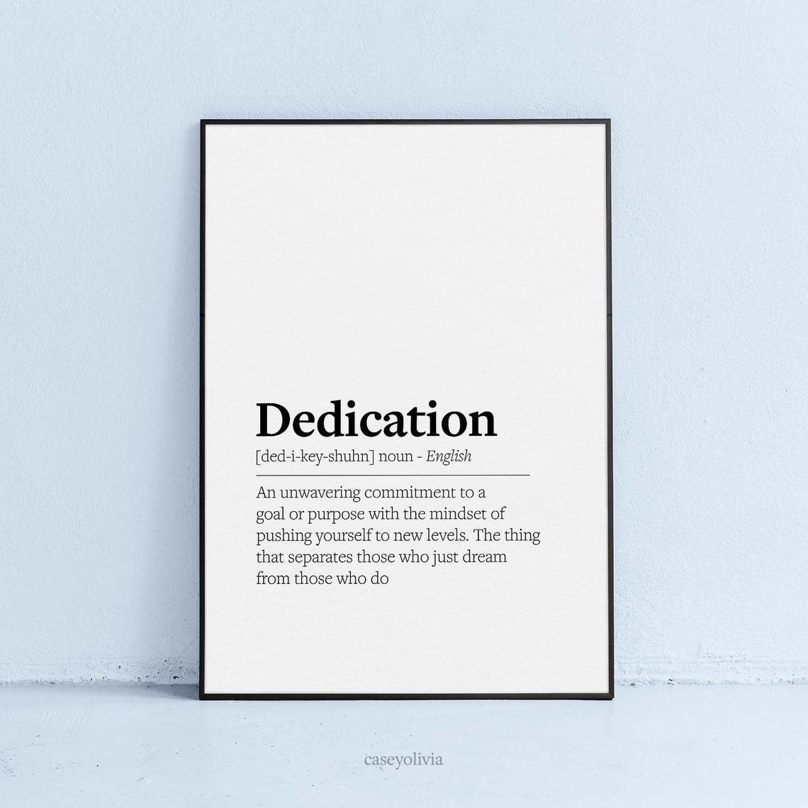 Dedication Definition Wall Art Print Printable Poster Dedication ...