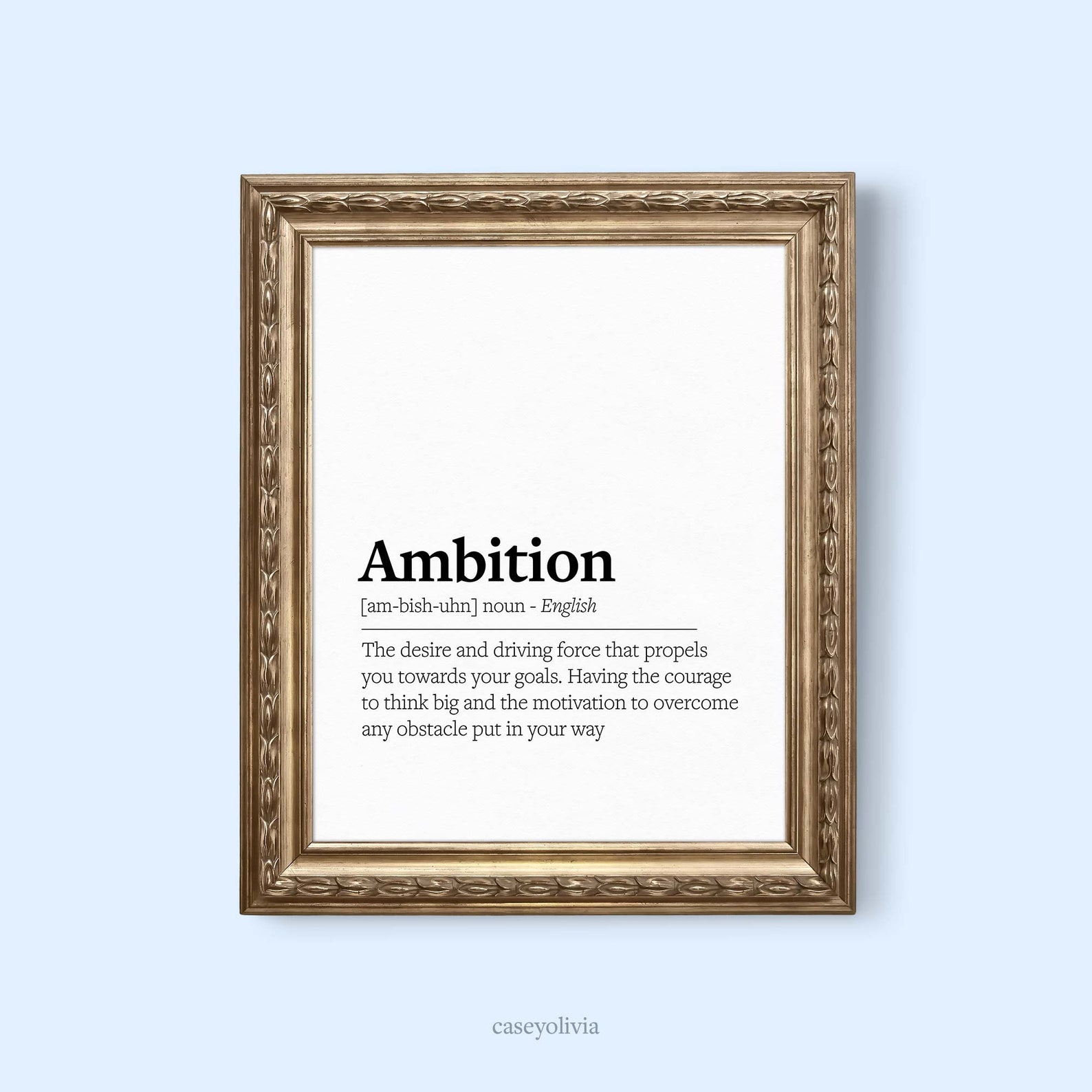 Ambition Definition Printable Poster Home Office Definition Printable ...