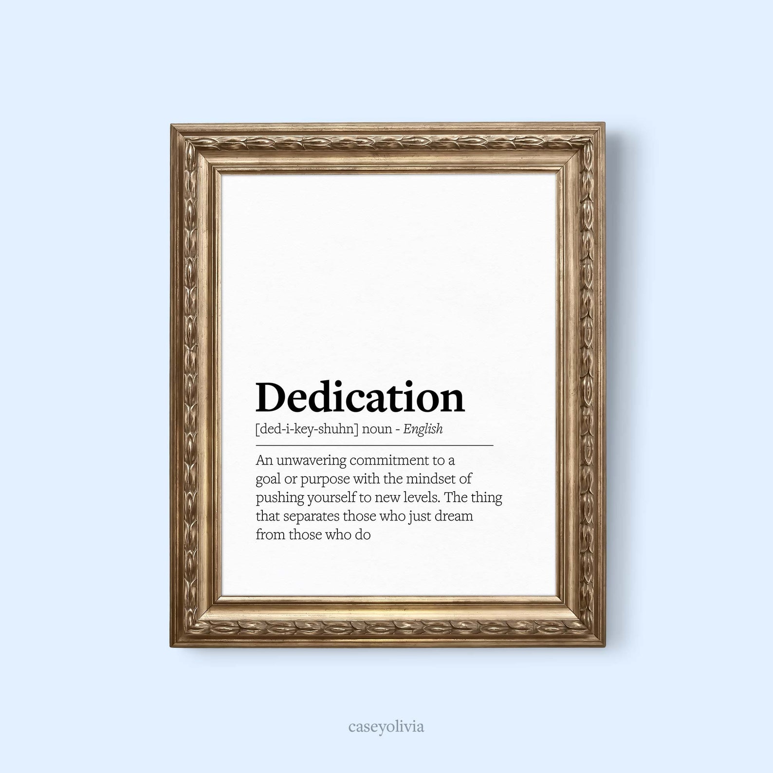 Dedication Definition Wall Art Print Printable Poster - Etsy