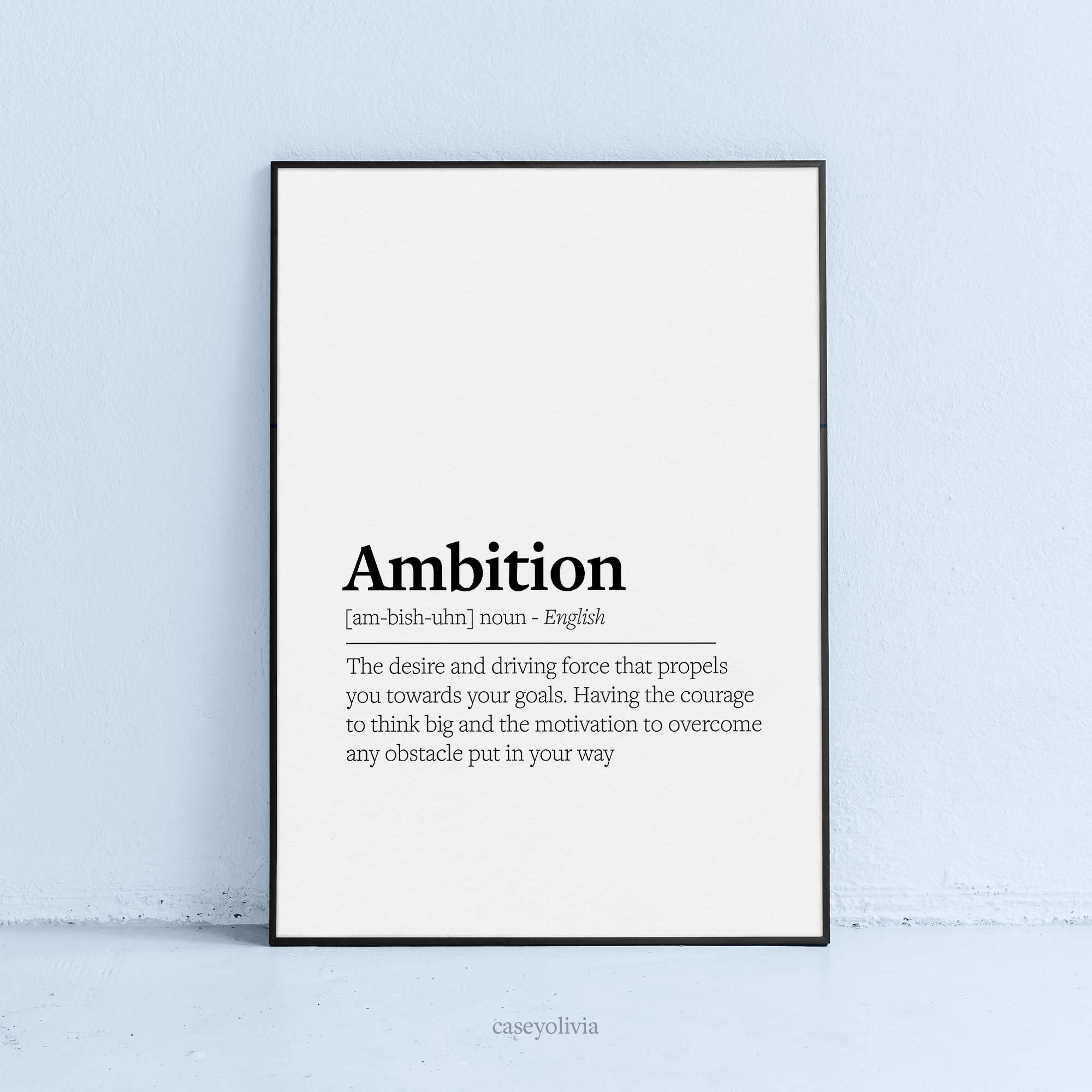 Ambition Definition Printable Poster Home Office Definition Printable ...