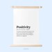 Positivity Definition Printable Wall Art Positive Meaning Poster ...