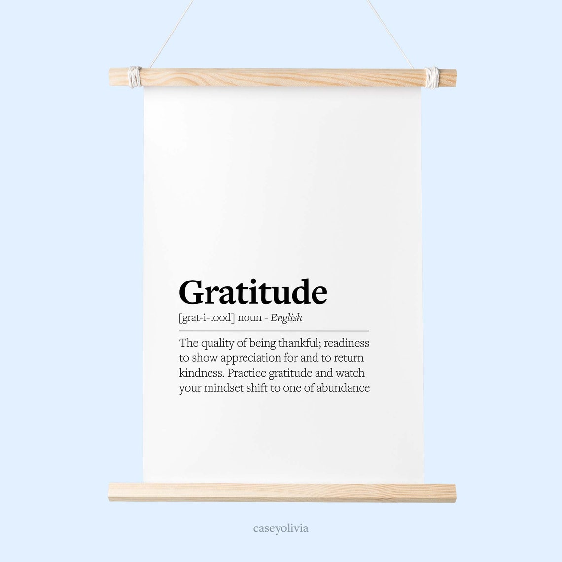 Gratitude Definition Printable Wall Art Inspirational Wall Decor Print ...