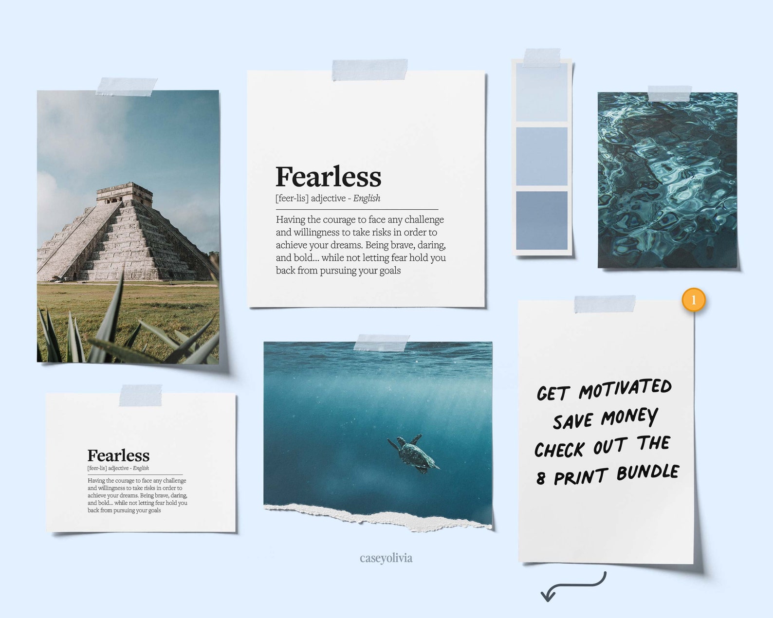 Fearless Definition Printable Wall Art Poster Fearless Mindset Meaning ...