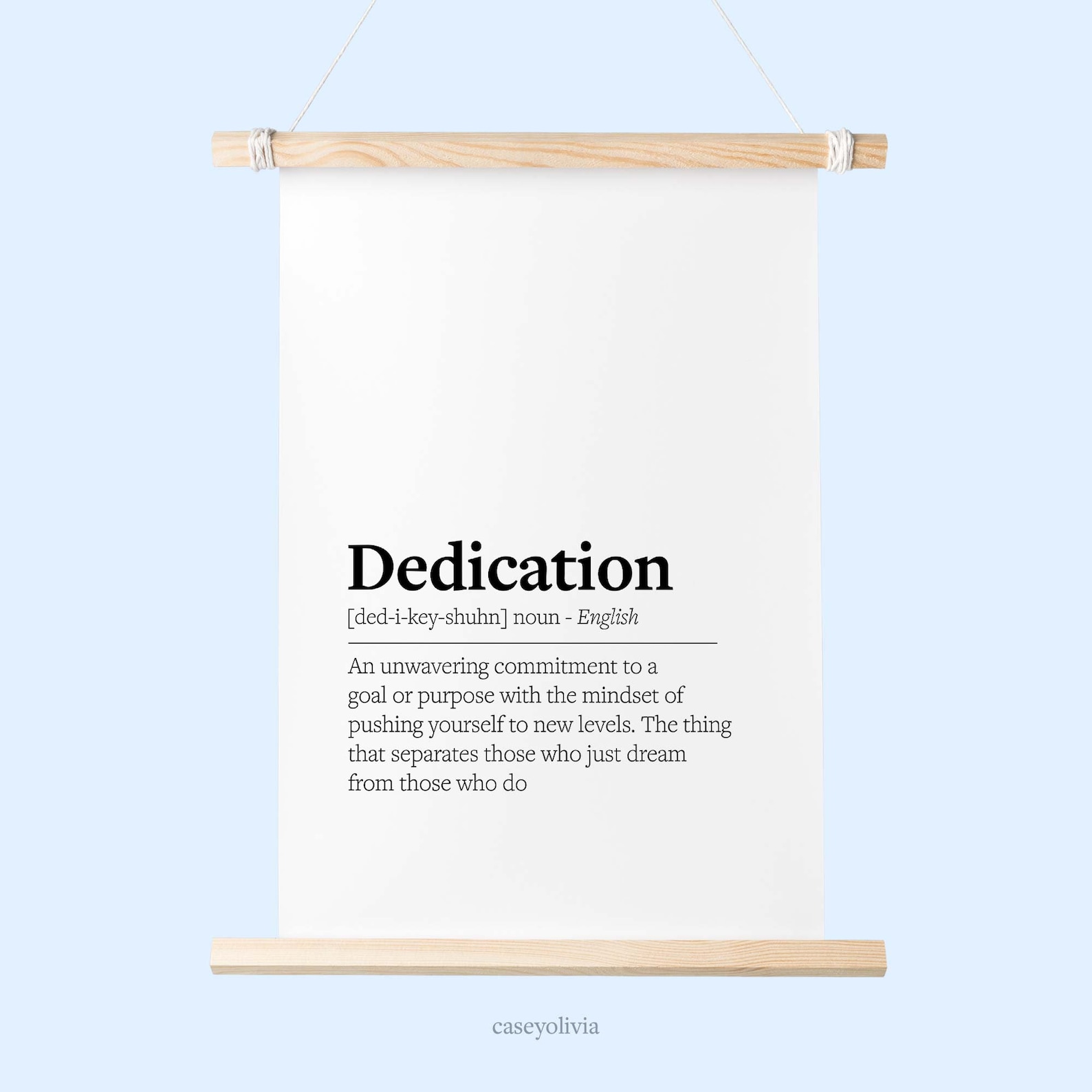 Dedication Definition Wall Art Print Printable Poster - Etsy