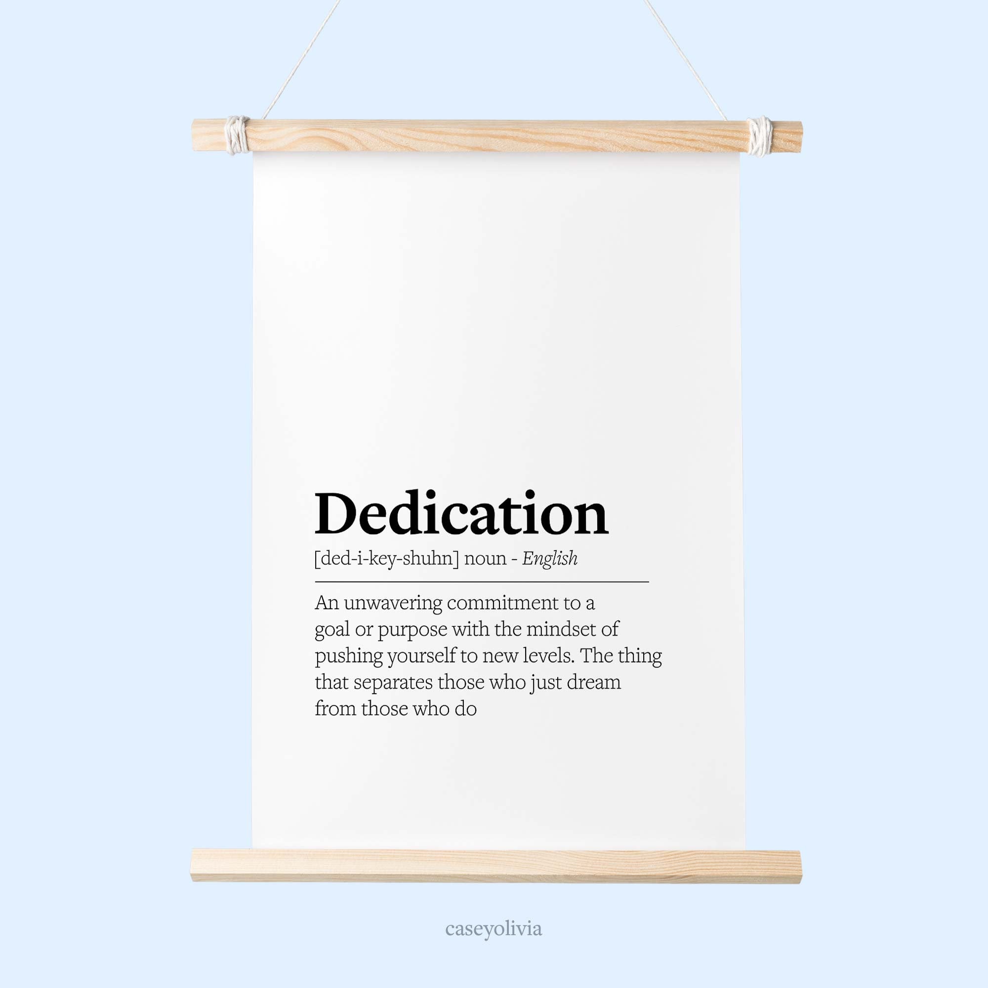 Dedication Definition Wall Art Print Printable Poster - Etsy