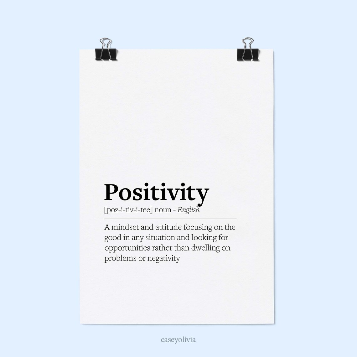 Positivity Definition Printable Wall Art Positive Meaning Poster ...